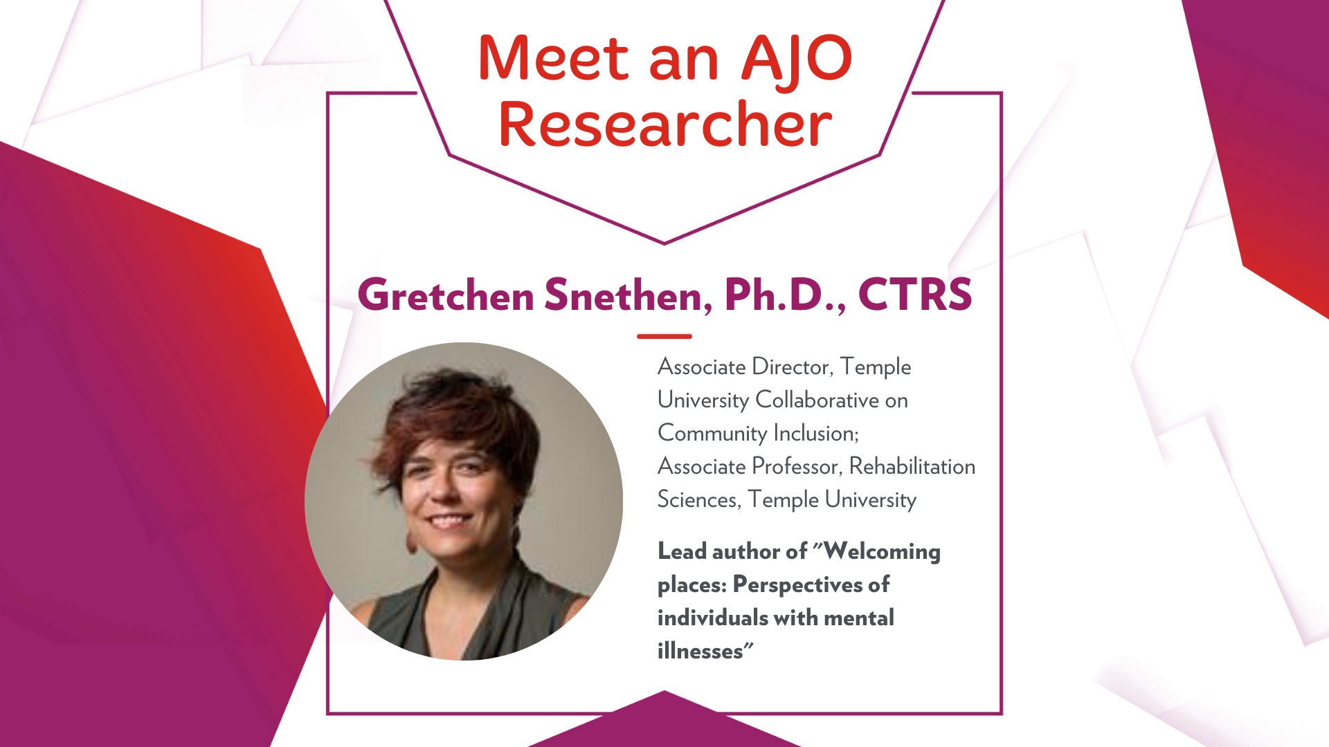 Meet an AJO Researcher: Gretchen Snethen - Global Alliance for ...